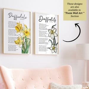 Daffodils Poem Poster, Daffodil Print, William Wordsworth Print ...