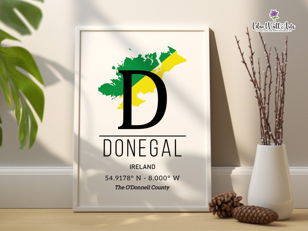 County Donegal Ireland Map Art Print, Irish Decor (digital Download) - Etsy