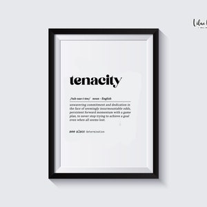 Tenacity Definition | Office Wall Art | Printable Wall Art | Home ...