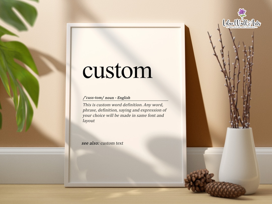 Custom Definition Print: Personalized Dictionary Wall Art (digital ...