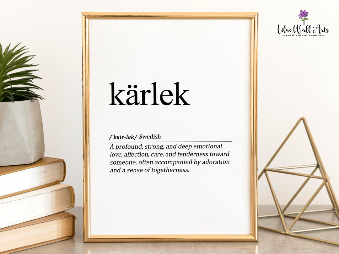 Kärlek Swedish Definition Print: Nordic Wall Art (digital Download) - Etsy