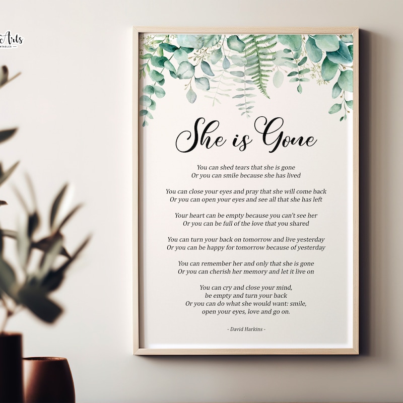 She is Not Gone Poem - Etsy