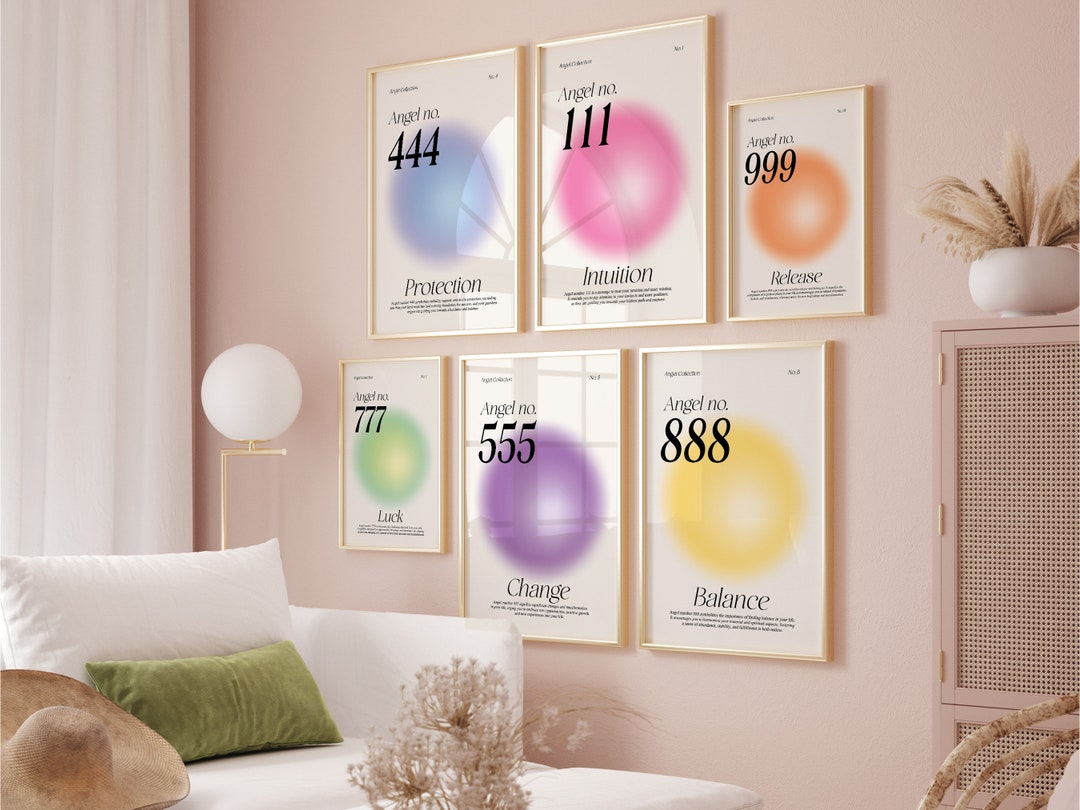 9er Set Zahlendruck, Aura Poster, 1234 Zahlen, 111 222 333, 111 Poster ...