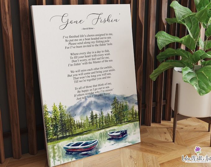 Gone Fishing Poem to Honor a Loved One Who Loved Fishing and Help ...