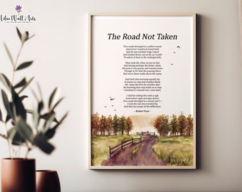 The Road Not Taken by Robert Frost - Digital Poetry - Etsy