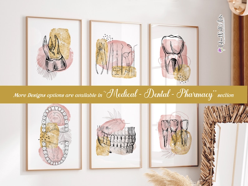 Dental Quote Prints (set of 6): Dentist Office Wall Art (digital ...