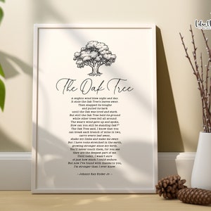 The Oak Tree Poem by Johnny Ray Ryder Jr, Botanical Wall Art, Oak Tree ...