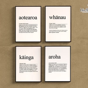 Set of 4 Maori Posters | Auckland New Zealand Maori Art Print | Maori ...