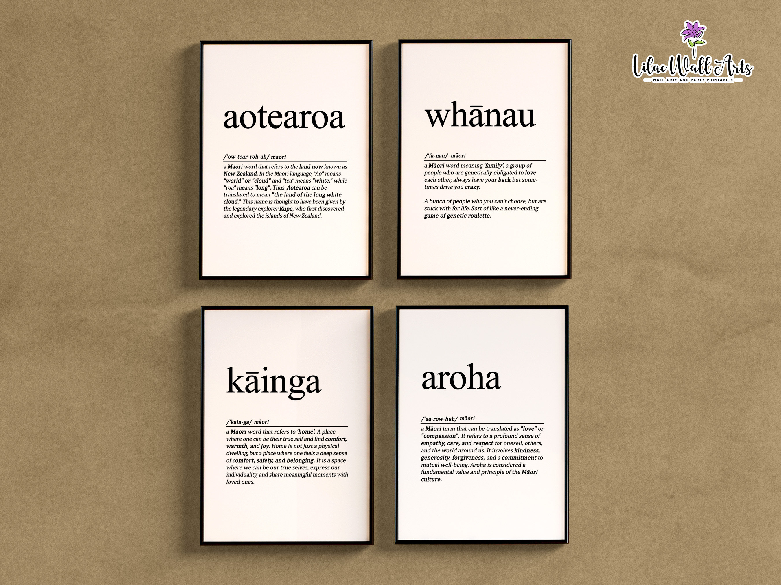 Maori Posters Set of 4: New Zealand Wall Decor, Maori Art Print ...
