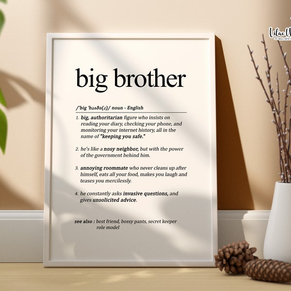 Brother Definition - Etsy