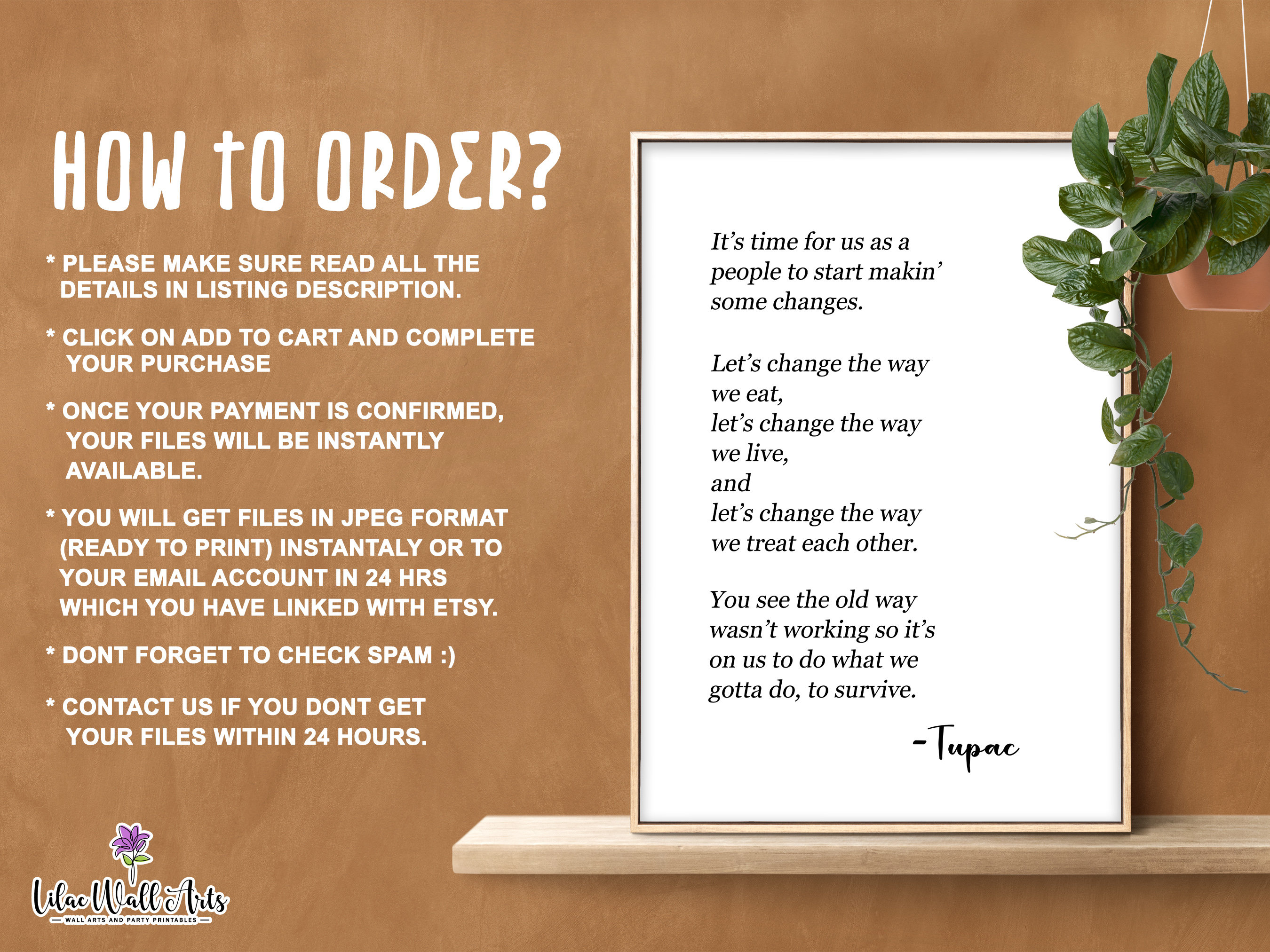 Tupac Changes Lyrics Wall Art | Rap Lyrics Wall Art | Hip Hop Poster ...