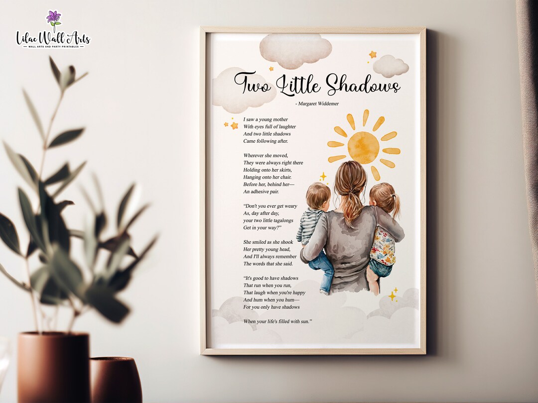 Two Little Shadows Baby Poem Print: Twin Mom Gift (digital Download) - Etsy