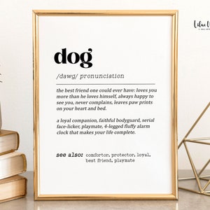 Dog Definition Print | Dog Funny Print | Dog Printable | Dog Decor ...