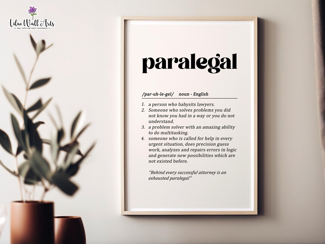 Paralegal Definition Print | Lawyer Gift |lawyer Office Décor | Law ...