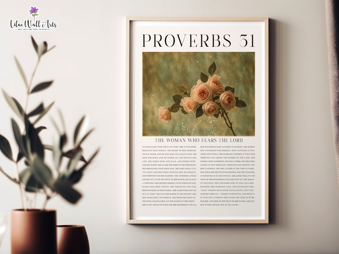 Proverbs 31 Wall Art, Coquette Christian Girl Gift, Proverbs 31 Woman ...