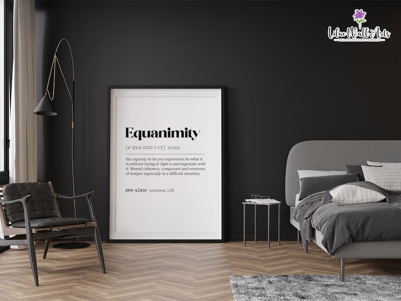 Equanimity Definition Print Dictionary Art Dictionary Wall - Etsy