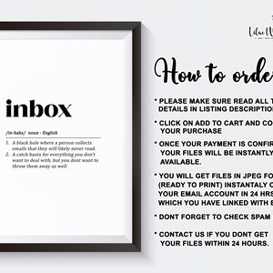 Inbox Definition Print Office Wall Art (Download Now) - Etsy Australia