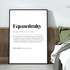 Equanimity Definition Print: Dictionary Wall Art (digital Download) - Etsy