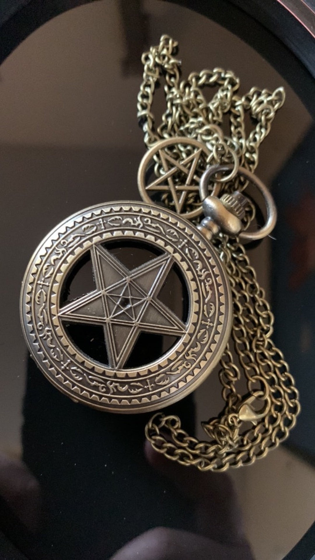 Vintage Pentagram Pocket Scrying Mirror - Etsy