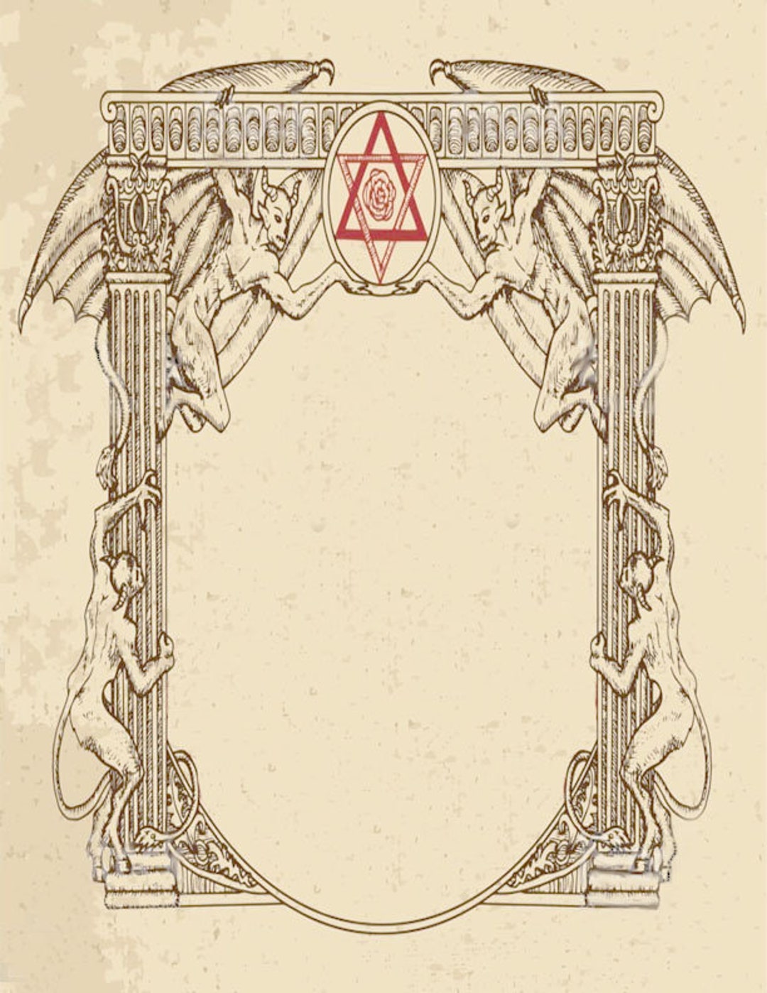 Vintage Devil Grimoire Page for Digital Download, Book of Shadows ...