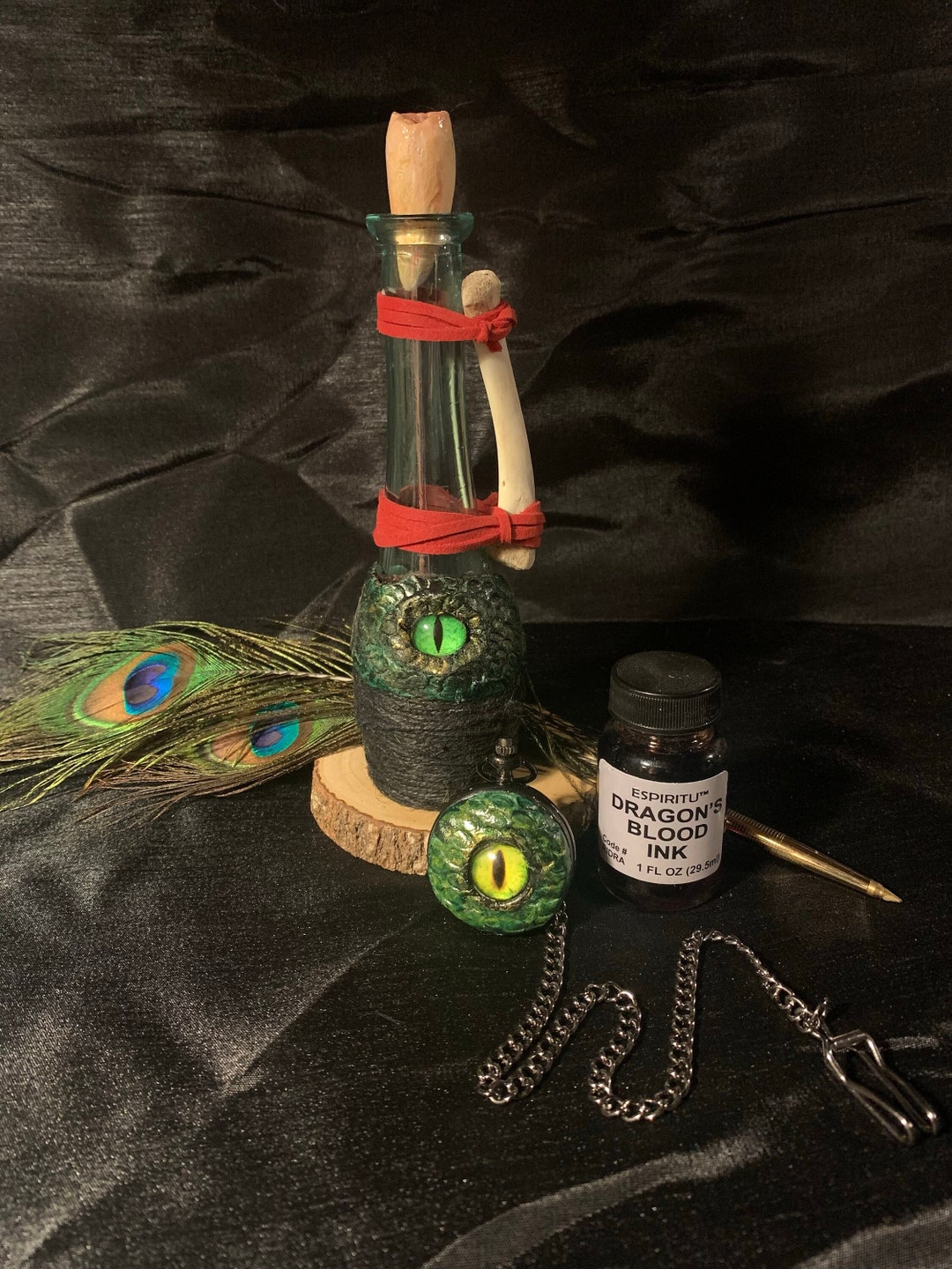 Dragon Spell Jar, Scrying Mirror, Dragon's Blood Ink, Peacock Feather ...