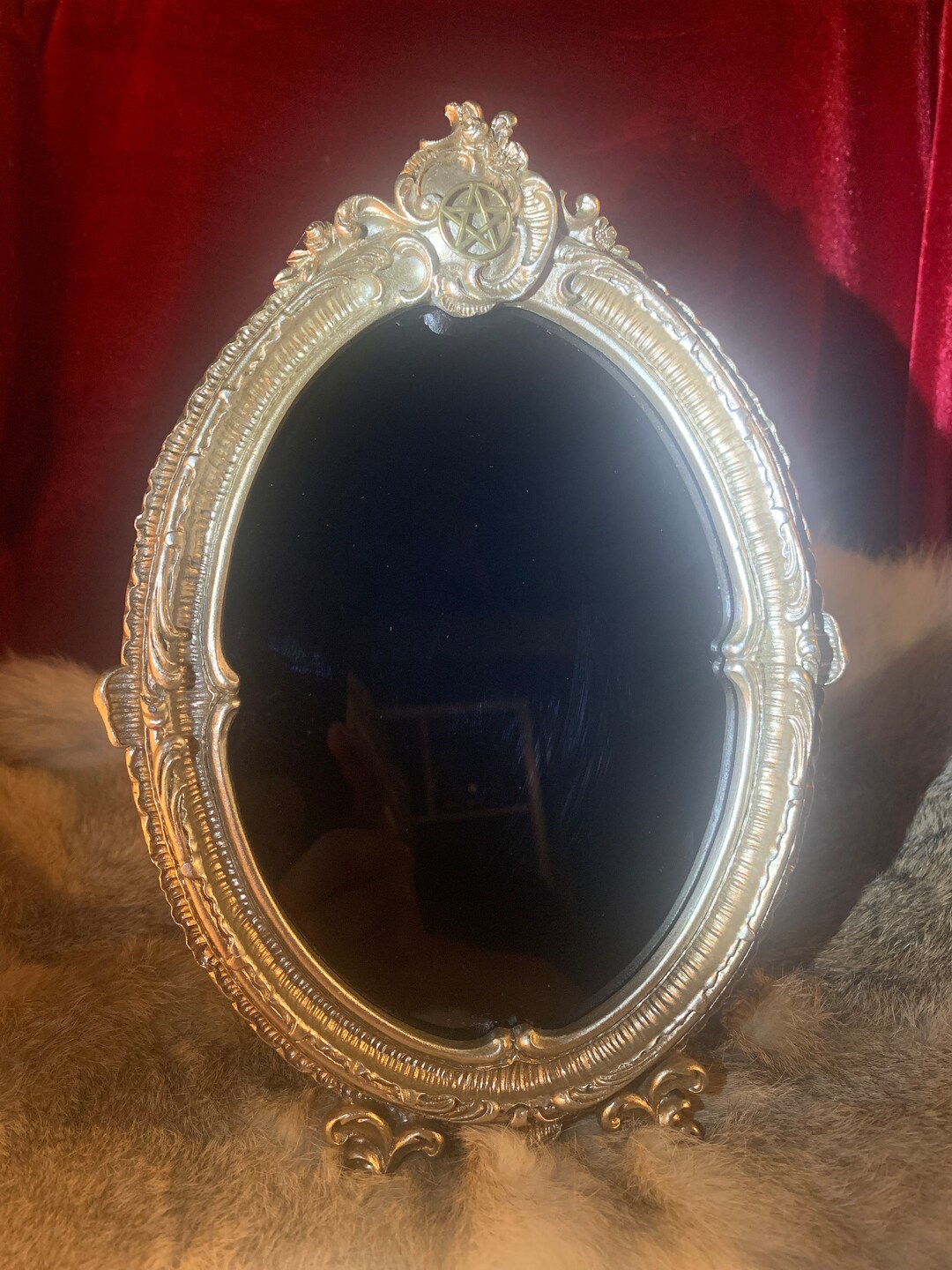 Gold Pentagram 5x7 Black Scrying Mirror - Etsy