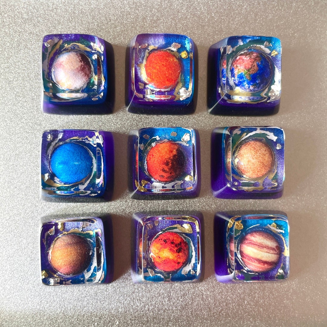 Resin Planet Keycaps,handmade Space Keycaps,earth Venus Jupiter Keycaps ...