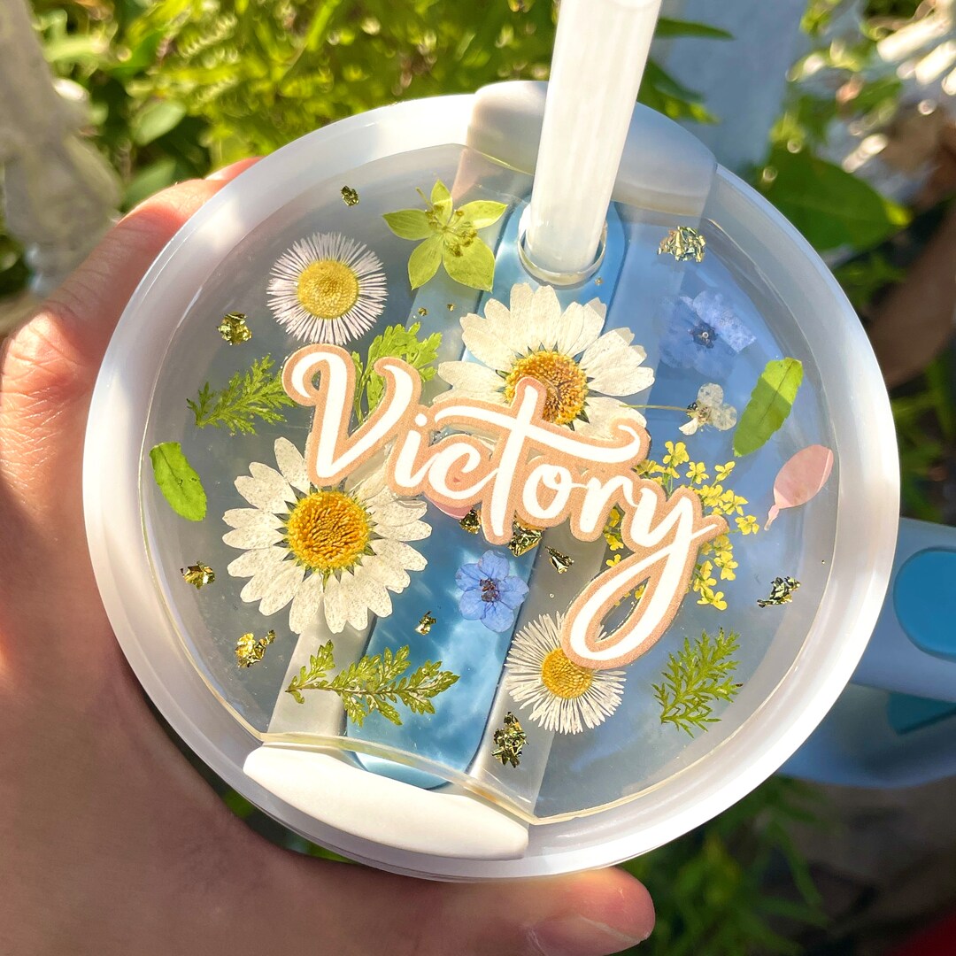 Custom Birth Flower Stanley Plate: Personalized Resin Tumbler Name Tag ...