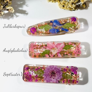 Real Birth Flower Resin Hair Clip: Floral Fairycore Hair Pin - Etsy