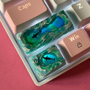 Mountains and Sea Resin Keycaps, Wales Translucent Keycaps,keycaps of ...