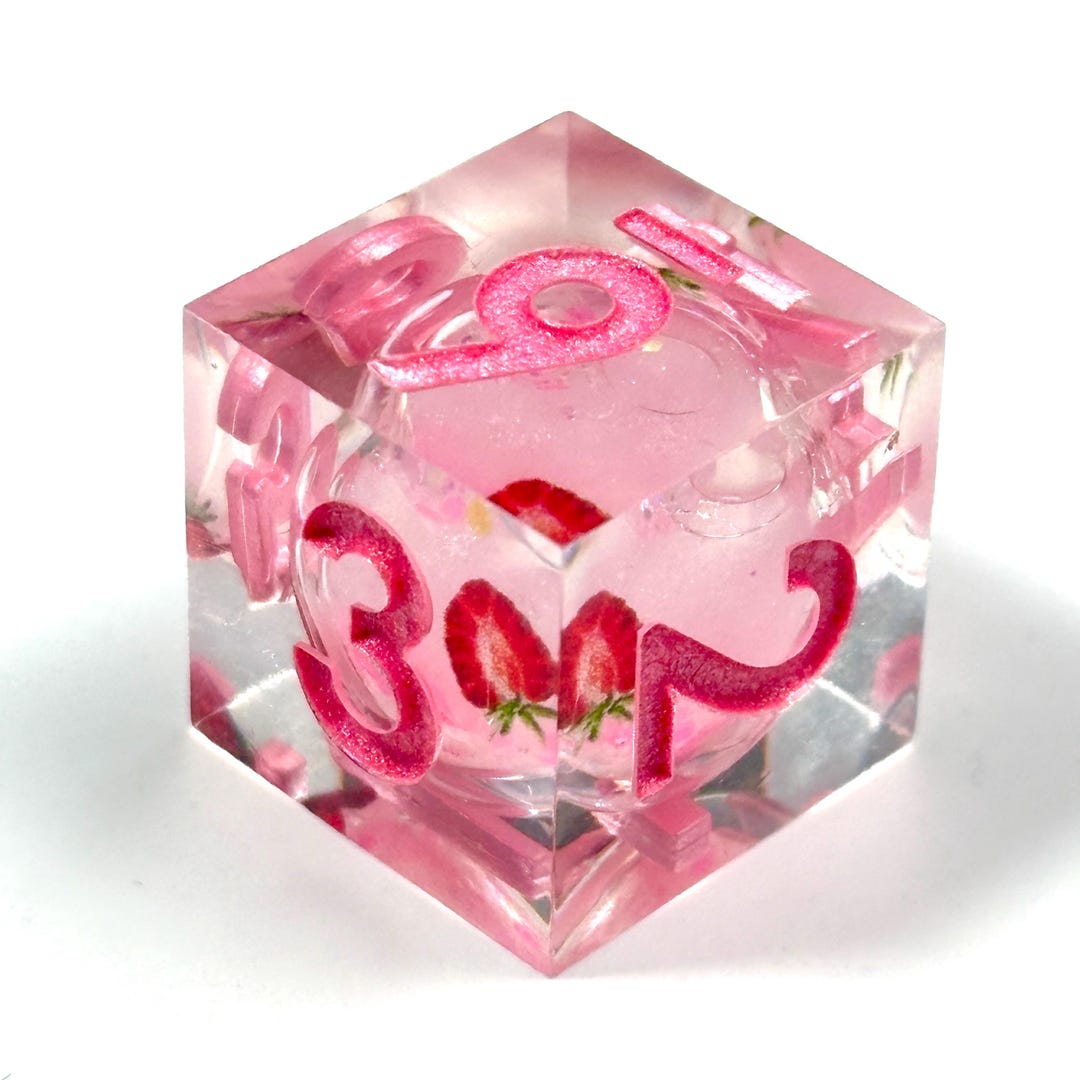 Strawberry Liquid Core Dice Set: Handmade Fruit DND Dice - Etsy