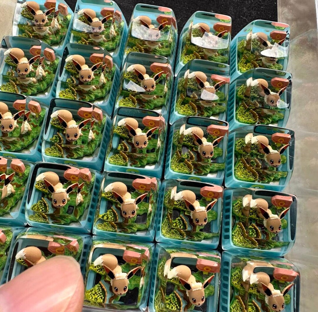 Eevee Keycapspokemon Resin Keycapmechanical Keyboard Key Cap - Etsy