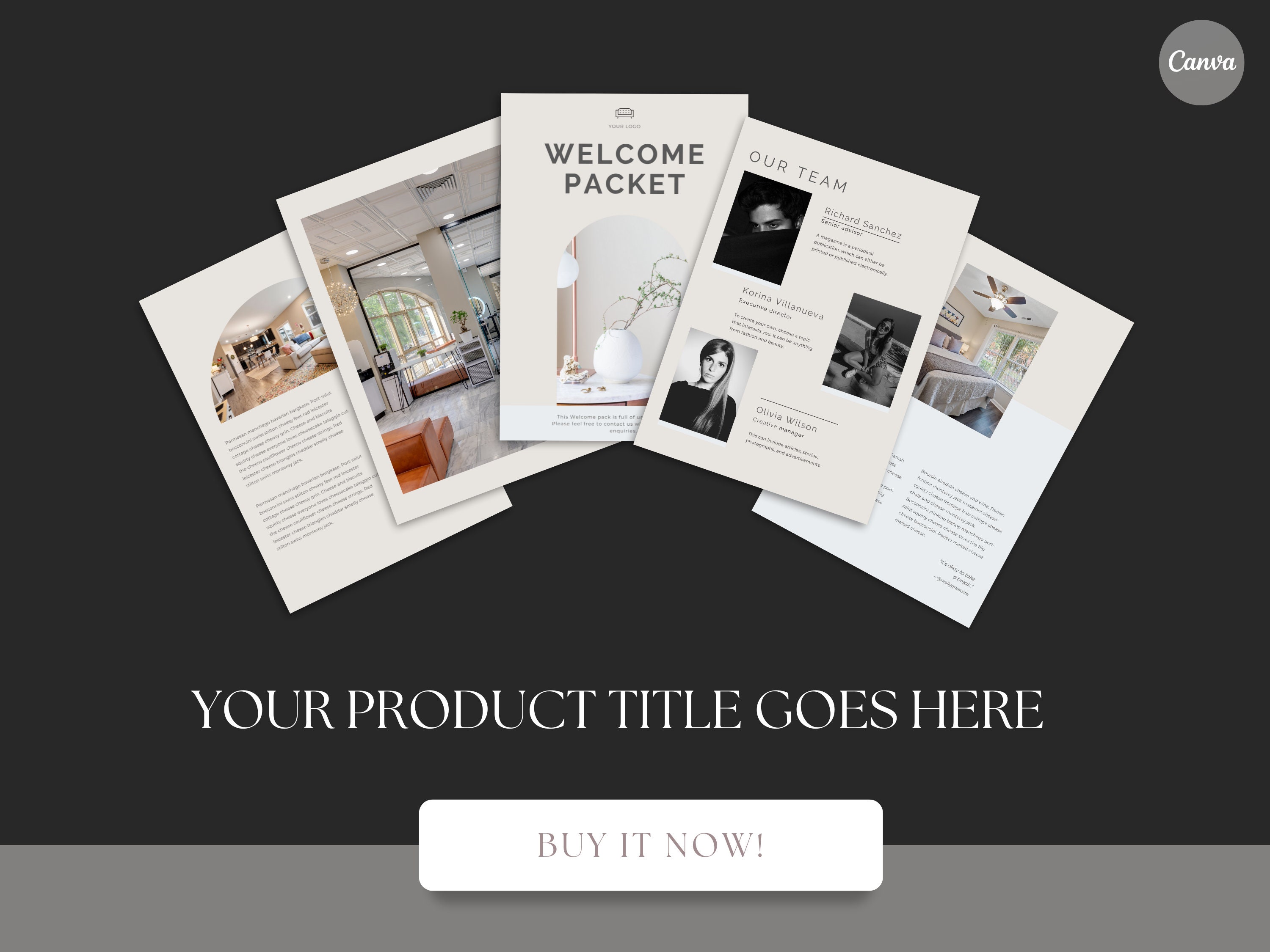 Interior Design Welcome Guide, Client Package E Book, Real Estate Canva ...
