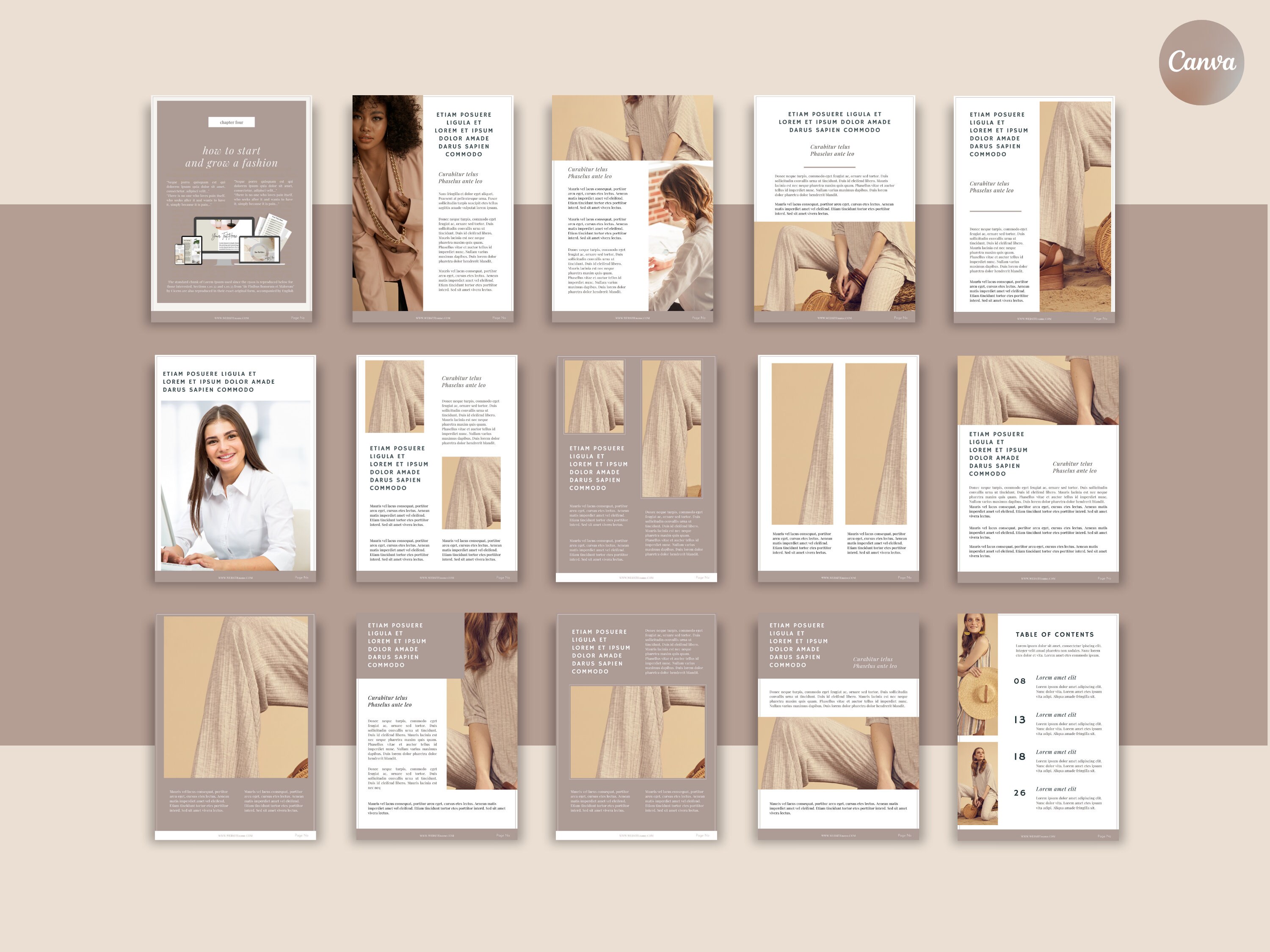 Fashion Magazine, E-book Canva Template, Workbook Template, Fashion ...
