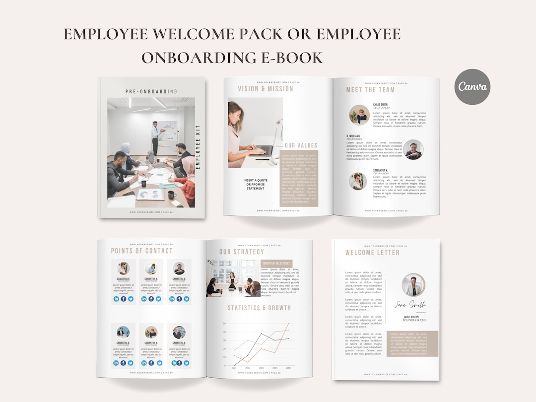 Employee Welcome Pack or Employee Onboarding E-book, Workbook Template ...