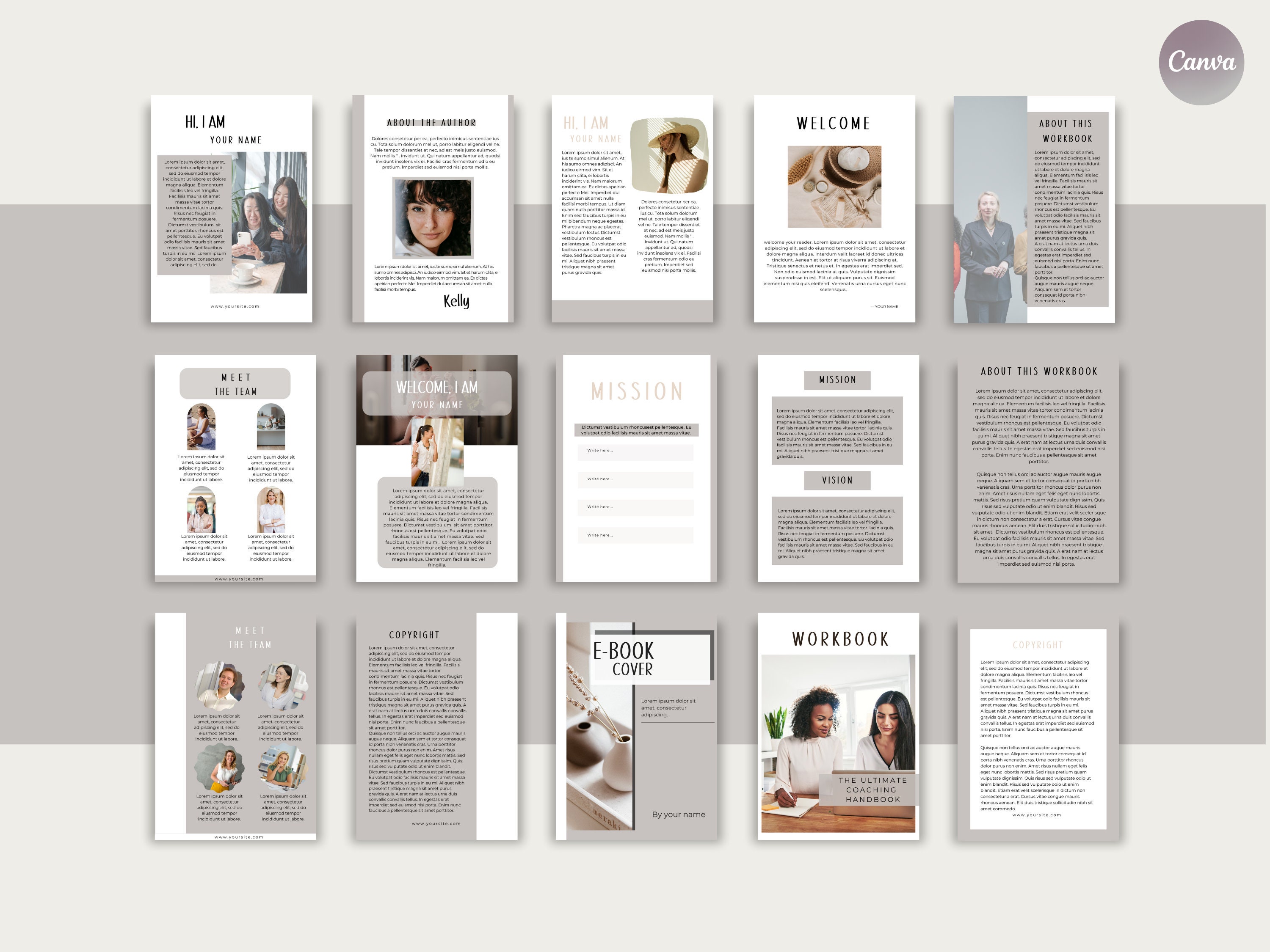 200 Page E-book Canva Template Editable Template, Workbook Template ...
