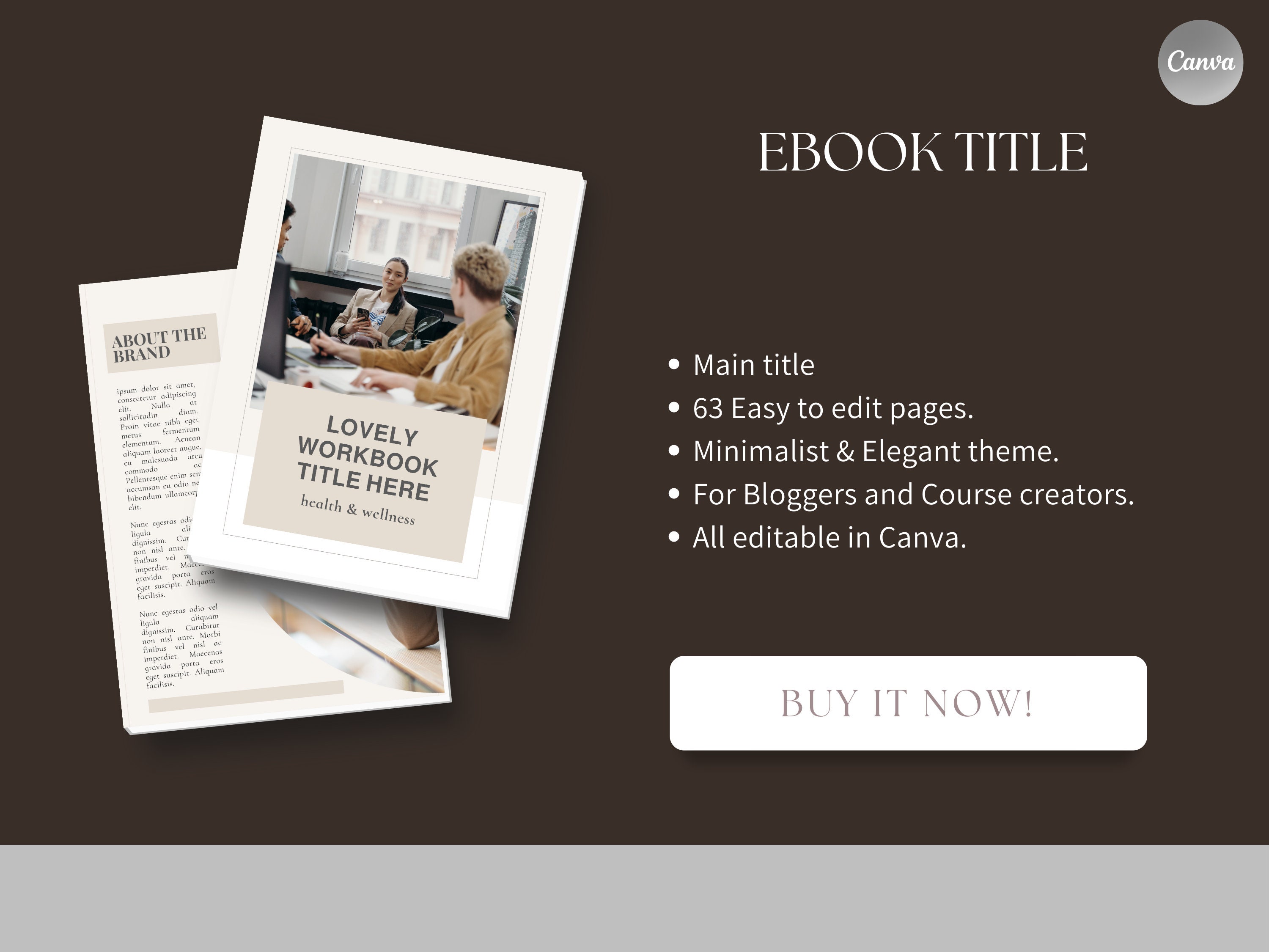 Course Creator Ebook Workbook Template Canva Editable. Ideal for ...