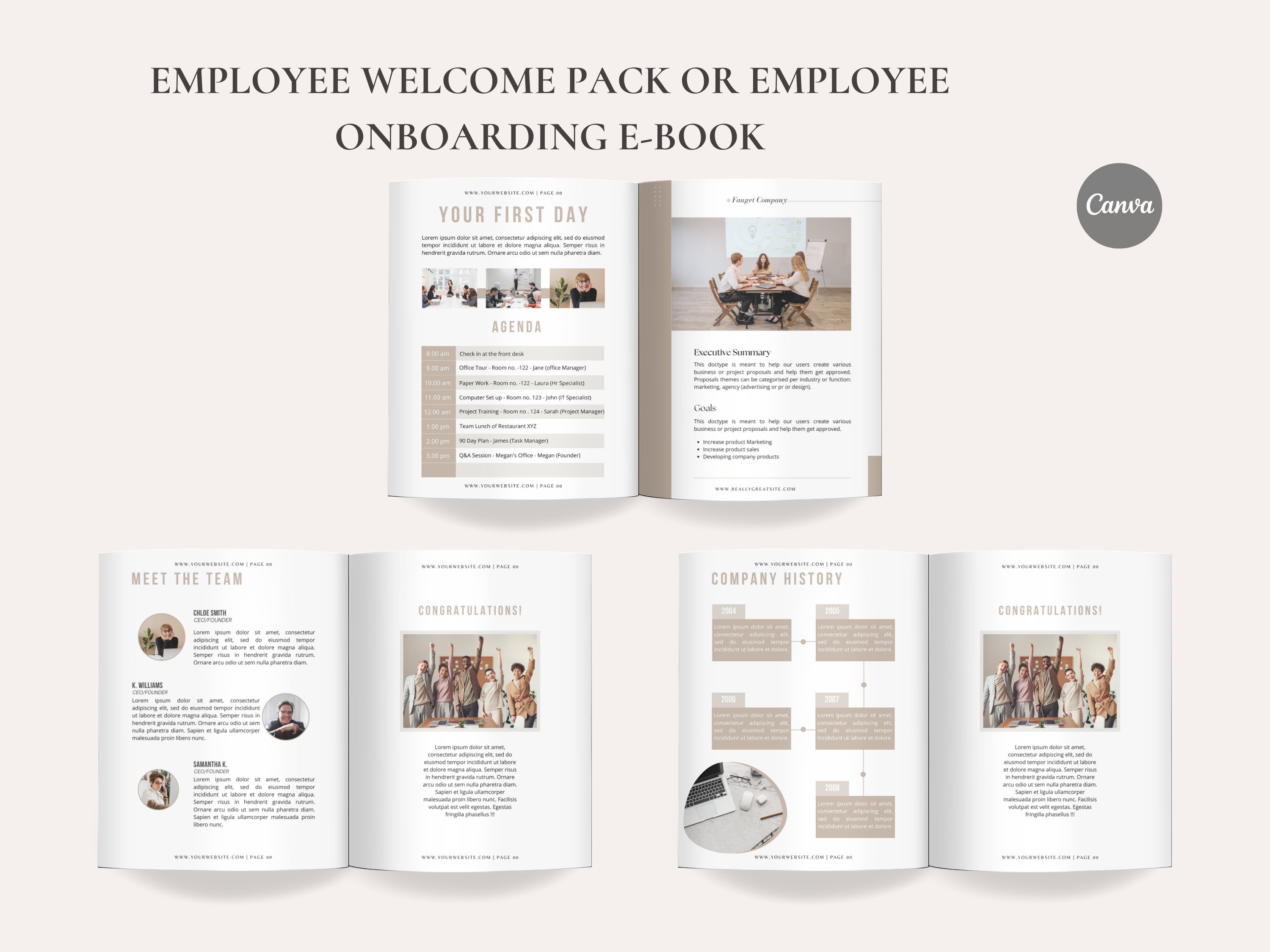 Employee Welcome Pack or Employee Onboarding E-book, Workbook Template ...
