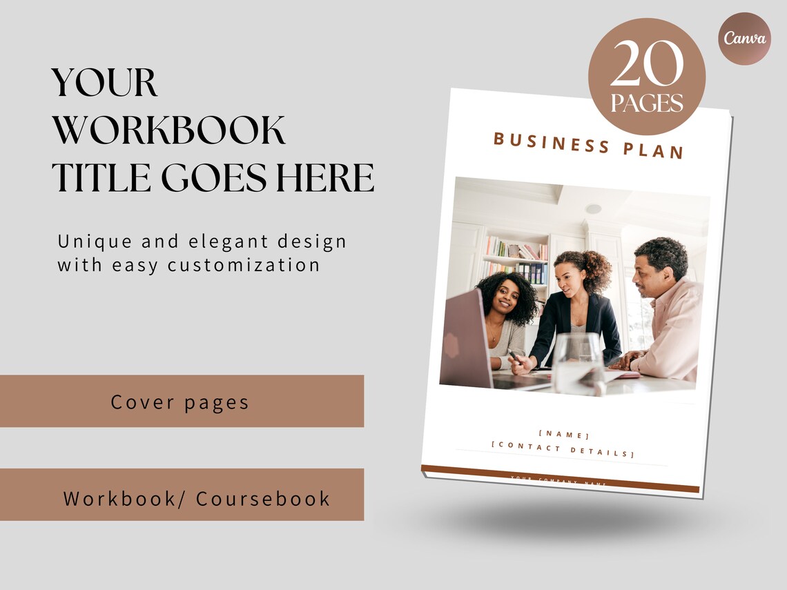 Business Plan Canva Template, Workbook Template, Business Proposal ...