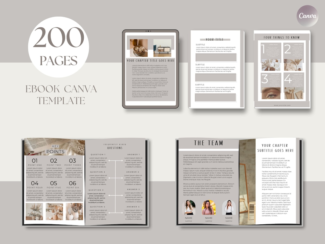 E-book Canva Template 200 Editable Template, Workbook Template, Lead ...