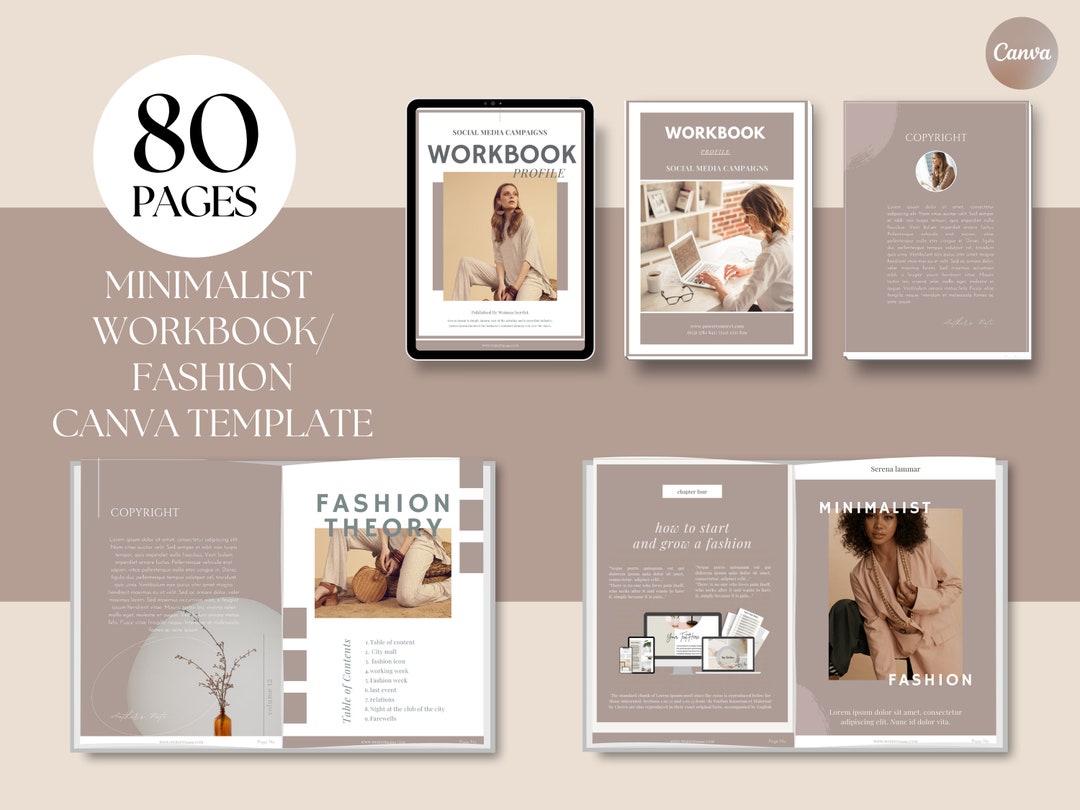Fashion Magazine, E-book Canva Template, Workbook Template, Fashion ...