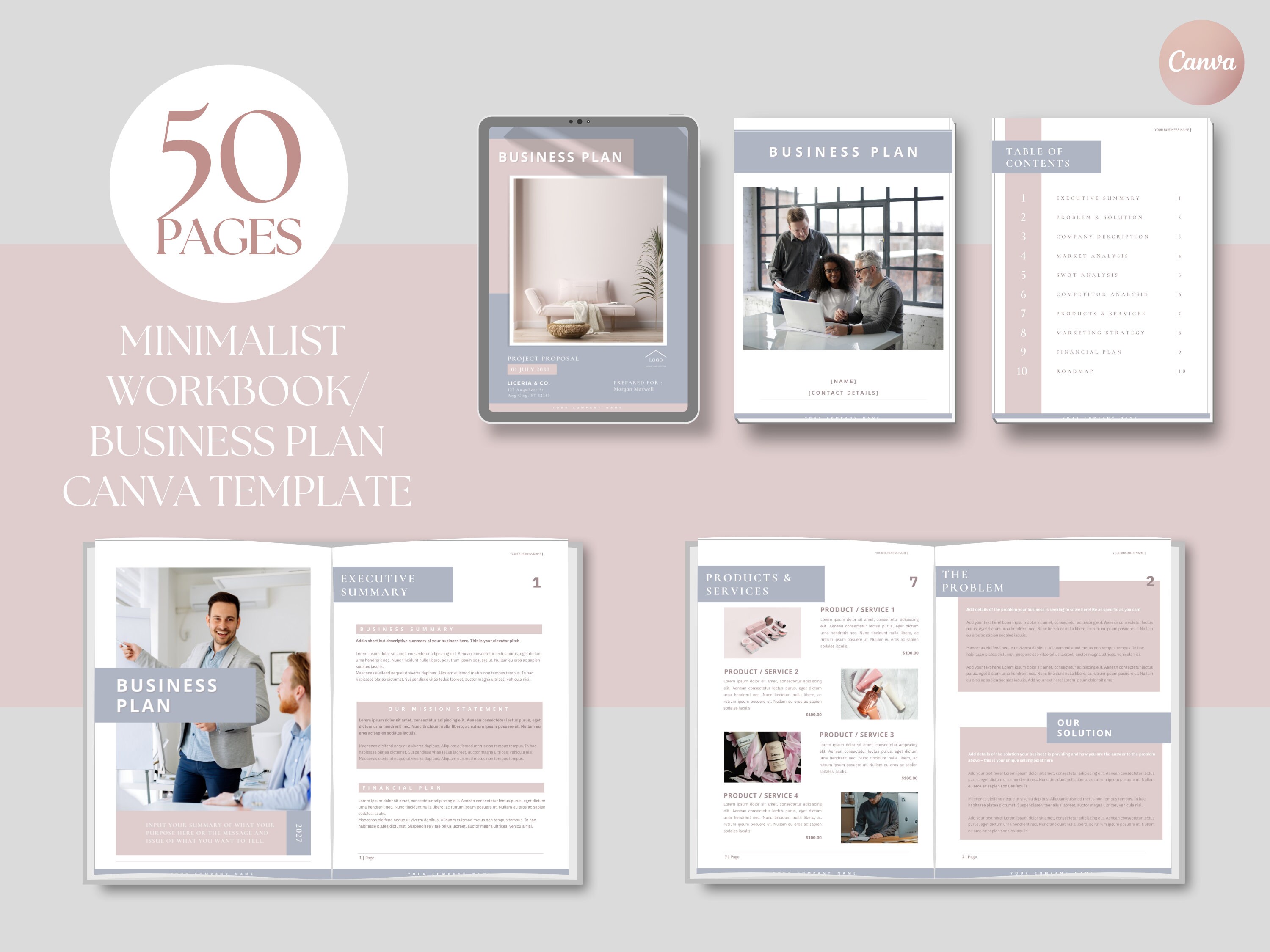 E-book Canva Template, Workbook Template, Business Plan, Course ...