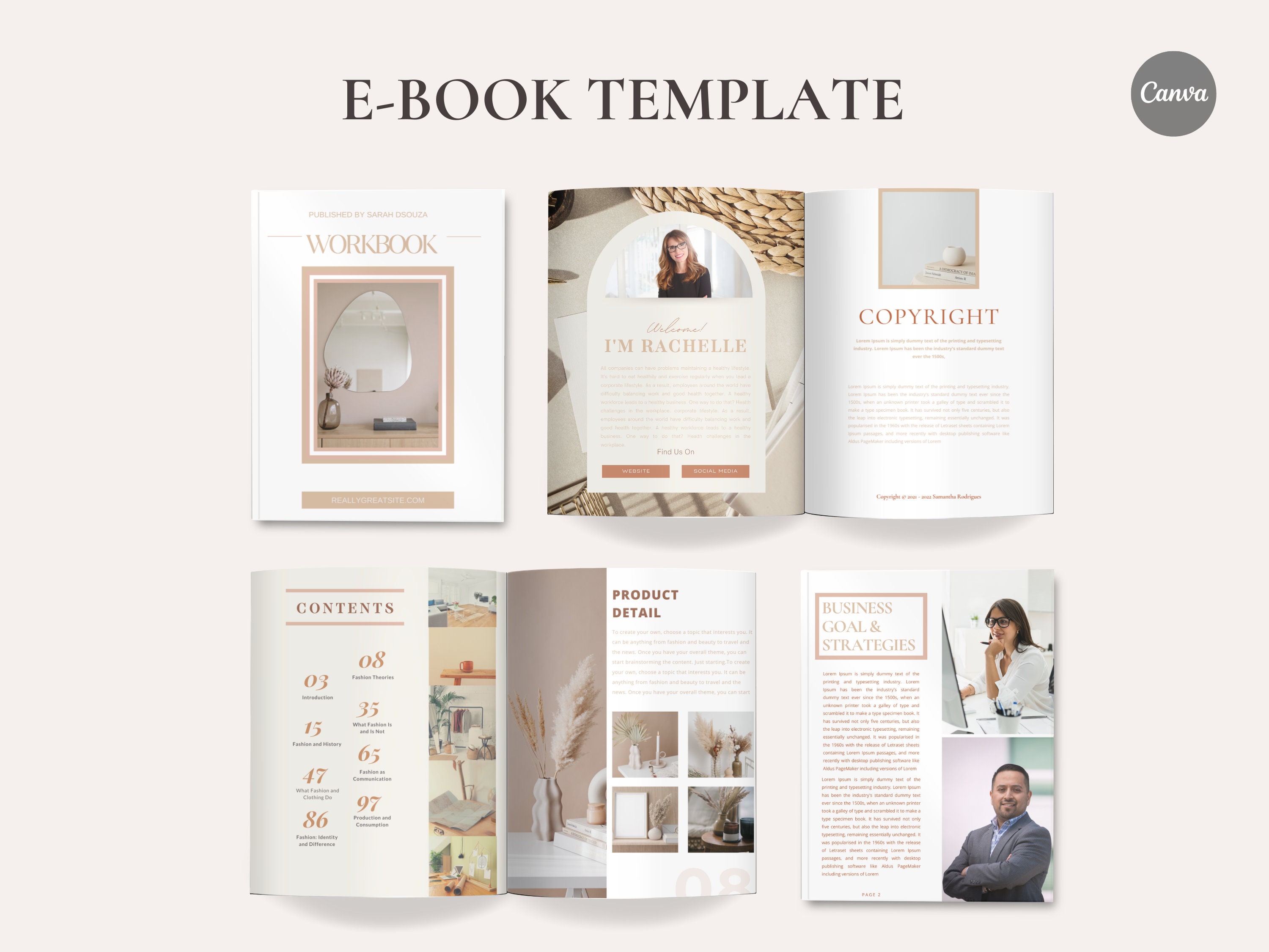 Editable Canva E Book Template, Workbook Template, Lead Magnet Canva ...