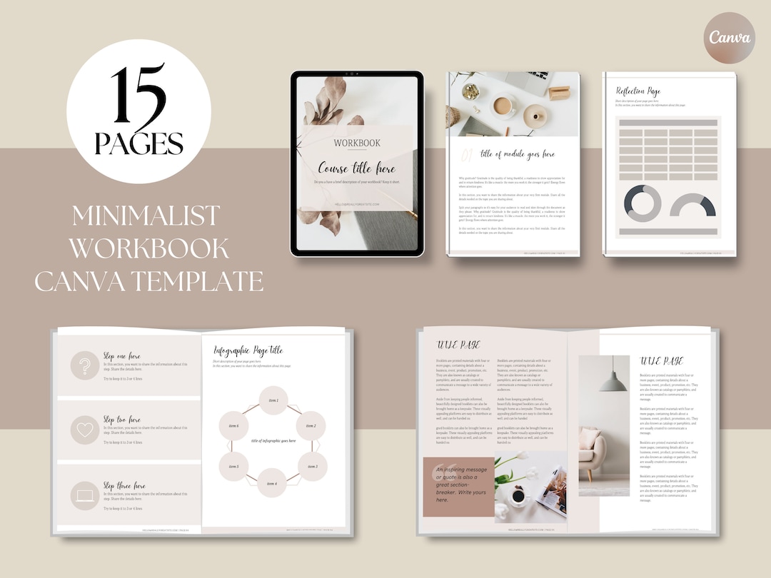 E-Book Canva Template, Workbook Template, DIY Canva Template, Kurs ...