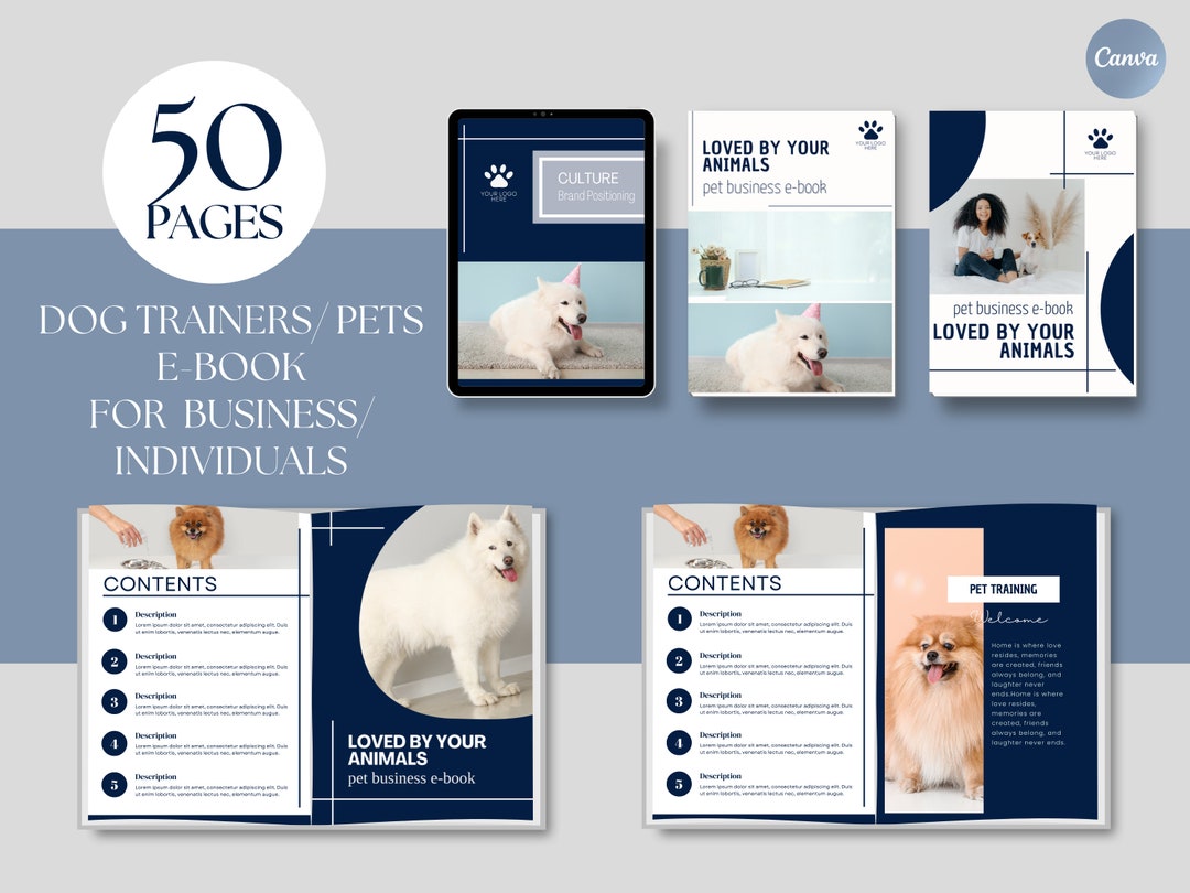 Canva E Book Template for Dog Trainers, Pet Lovers / Pet Magazine ...