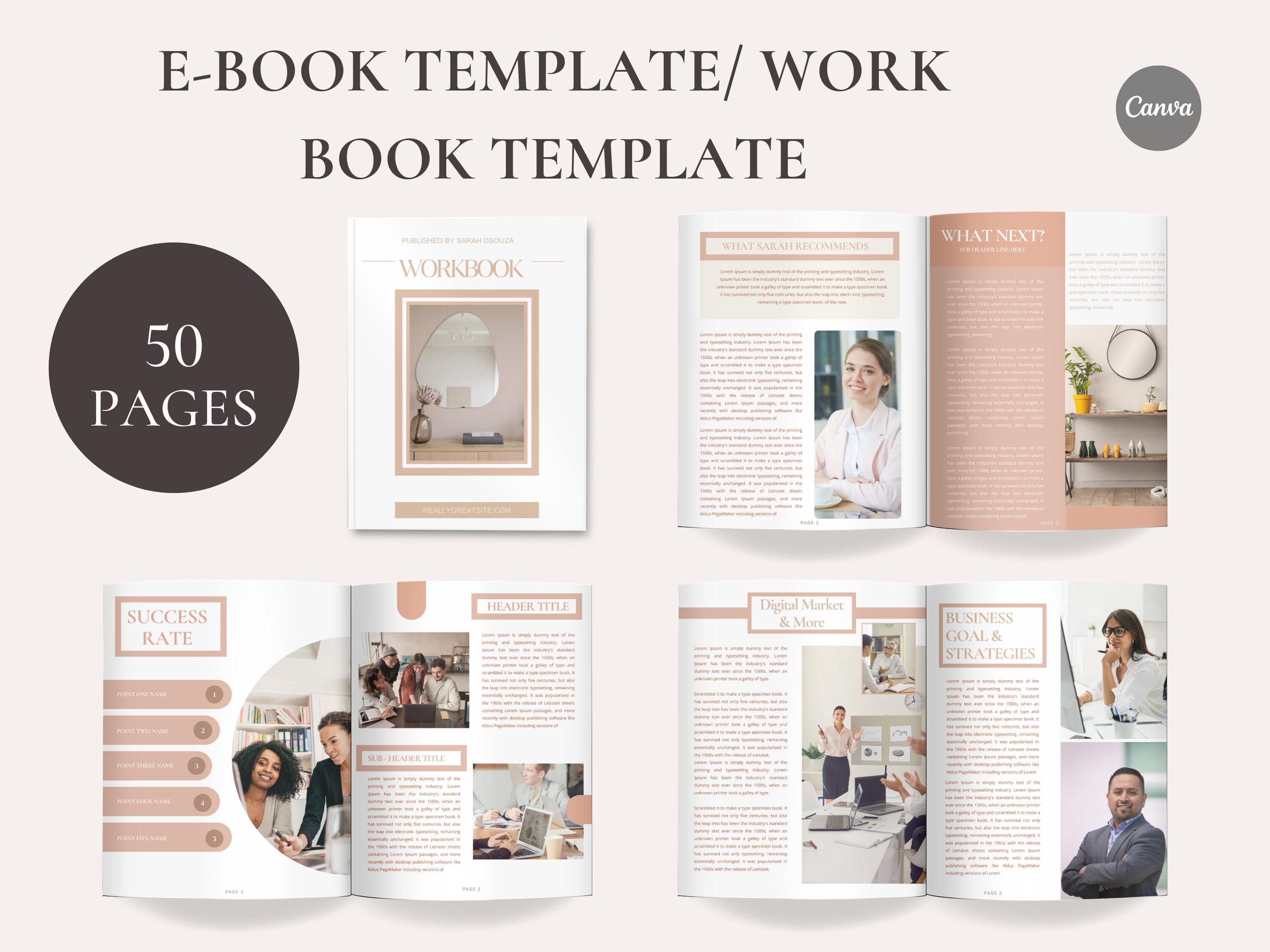 Editable Canva E Book Template, Workbook Template, Lead Magnet Canva ...
