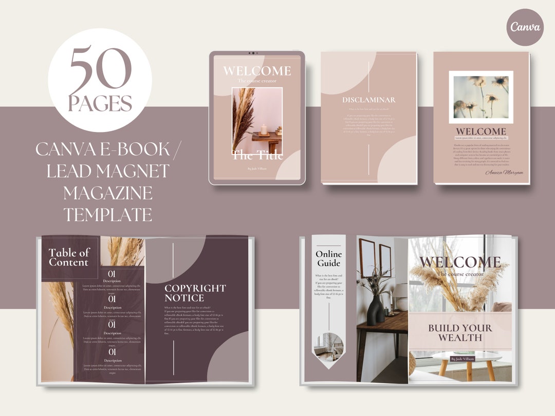 Multi Purpose E-book Canva Template, Workbook Template, Lead Magnet ...