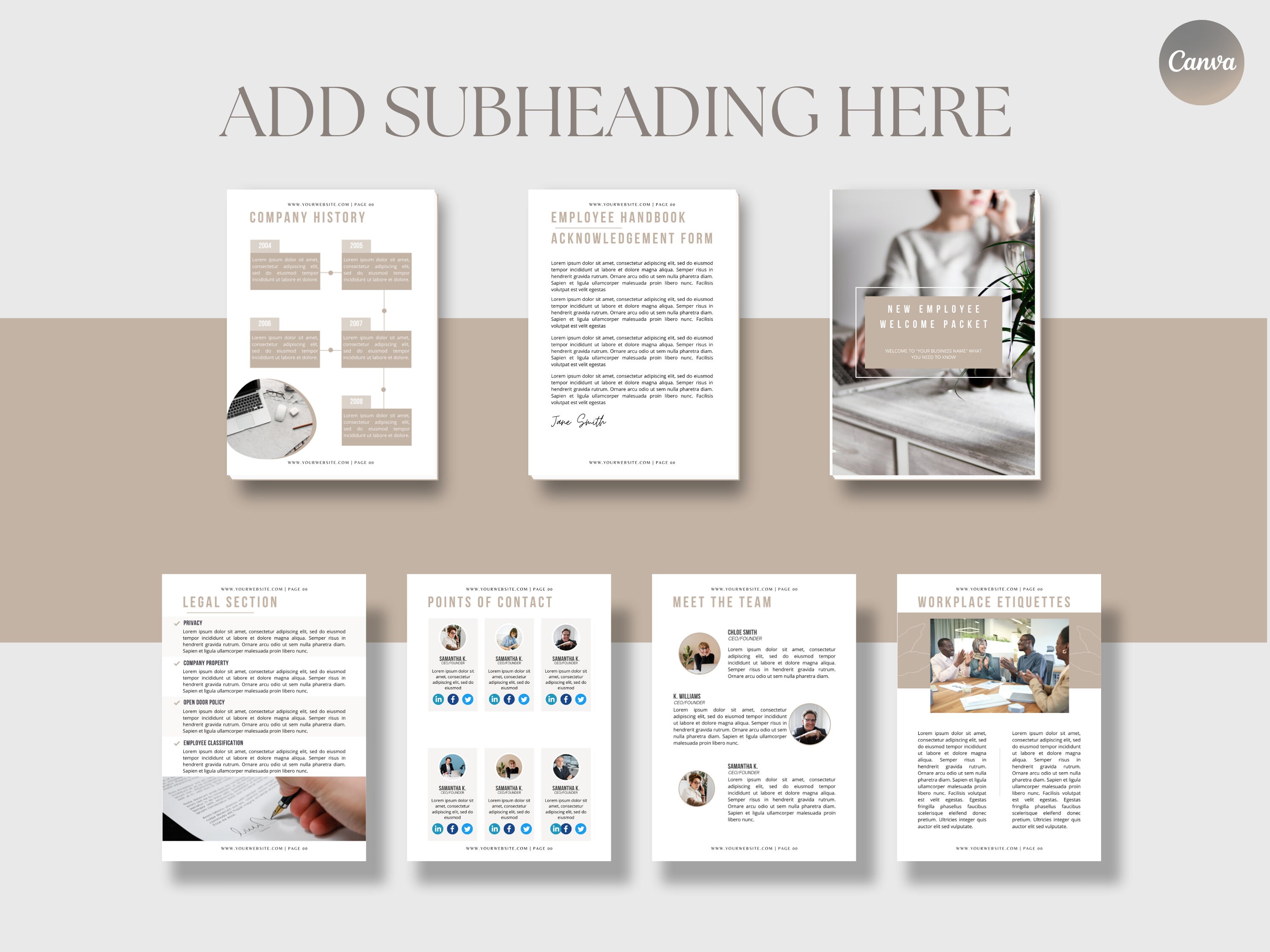 Employee Welcome Pack or Employee Onboarding E-book, Workbook Template ...