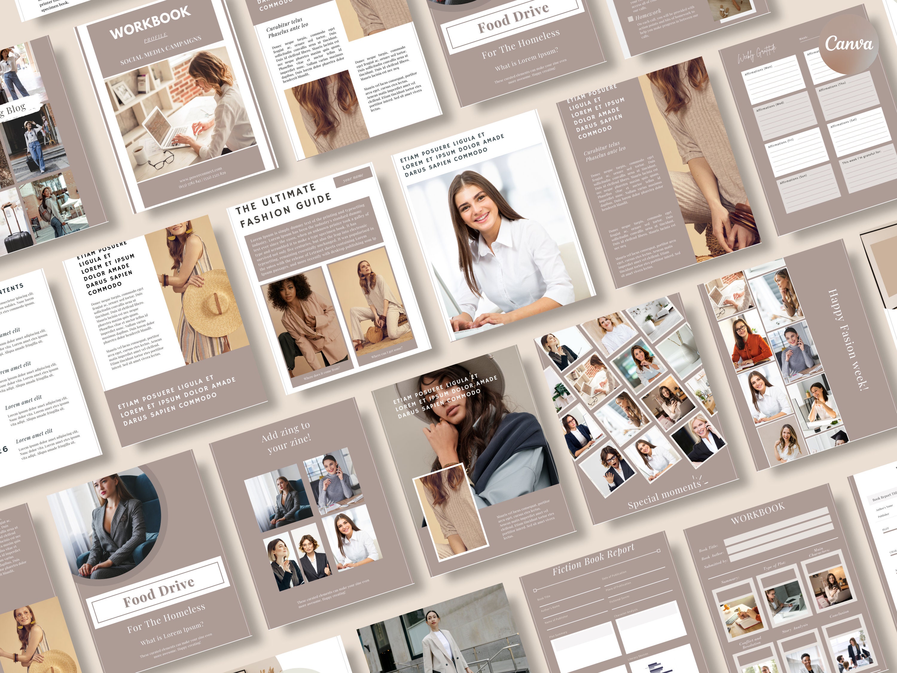 Fashion Magazine, E-book Canva Template, Workbook Template, Fashion ...