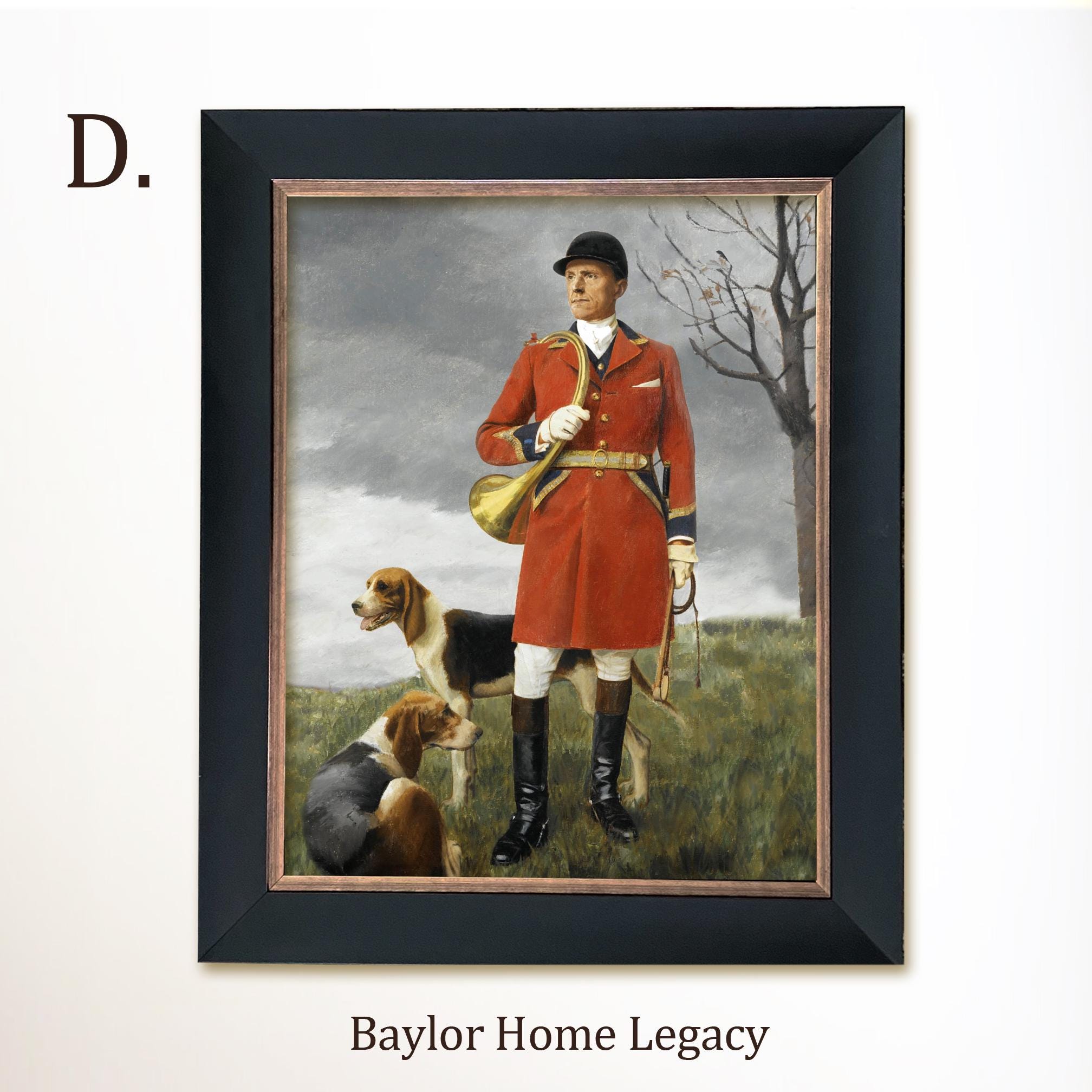 Framed Foxhunter Oil Painting Canvas Print, Classic Equestrian Fox ...